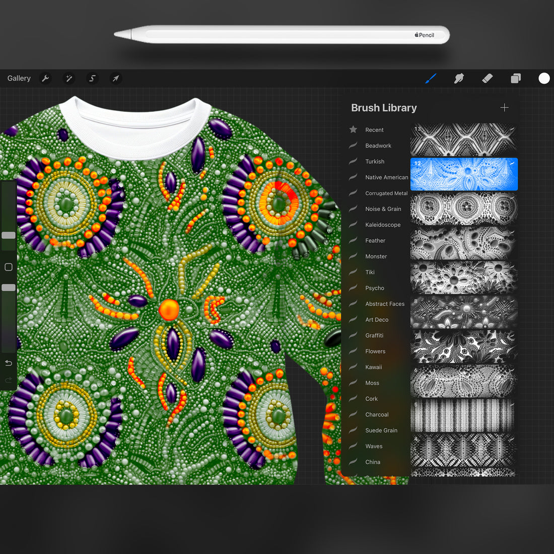 130 Procreate Beadwork Pattern Brushes – ProCreativeBreeze