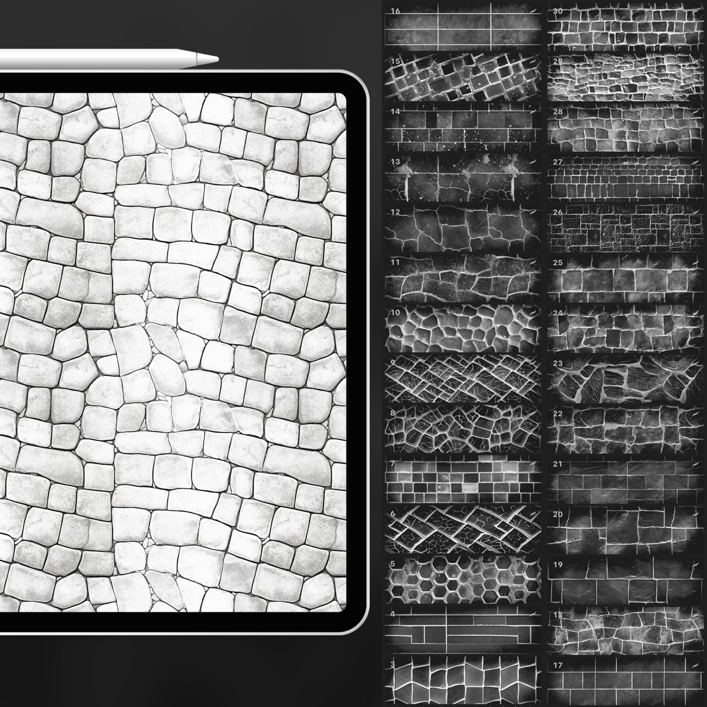 170 Procreate Paving Stone Texture Brushes – ProCreativeBreeze