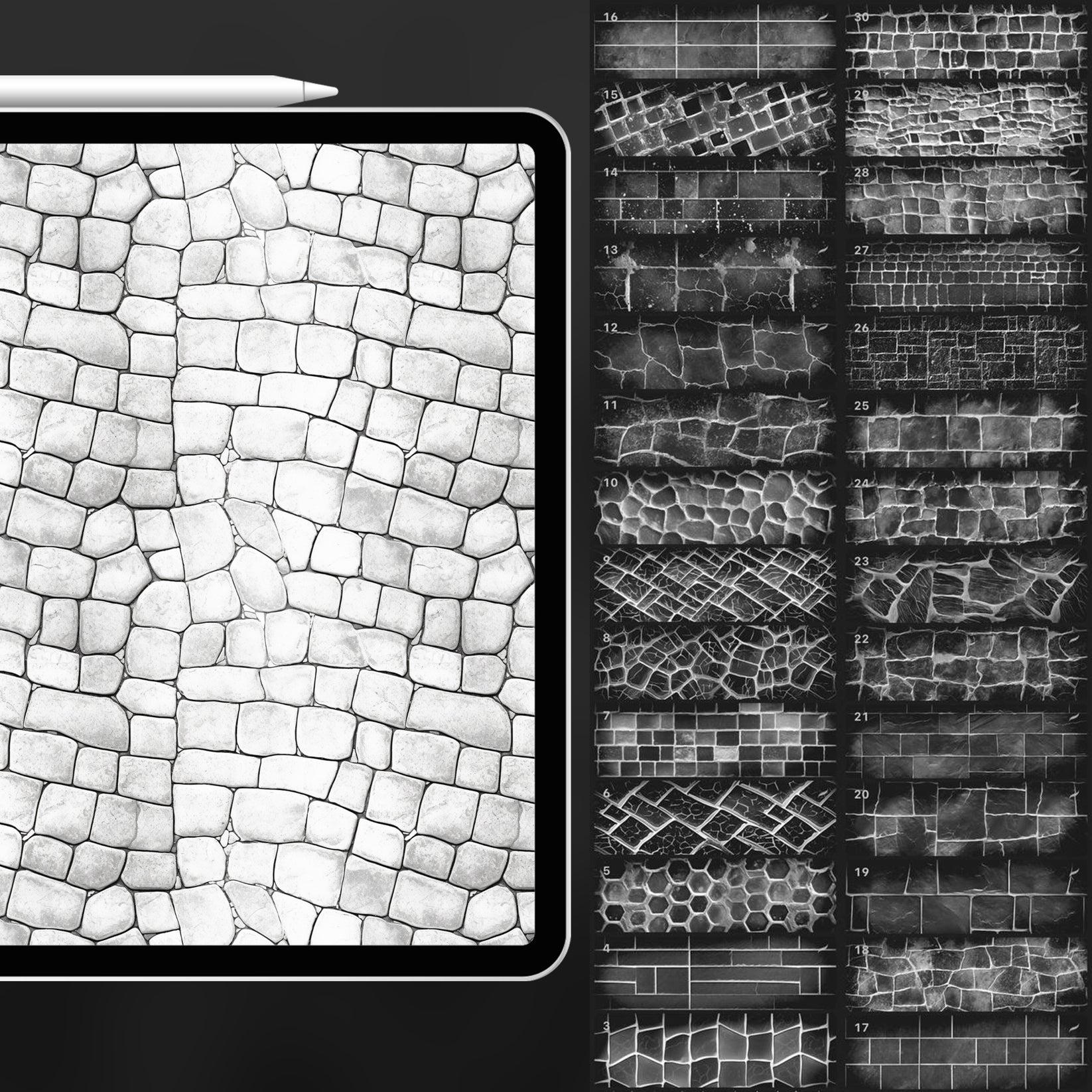 170 Procreate Paving Stone Texture Brushes – ProCreativeBreeze