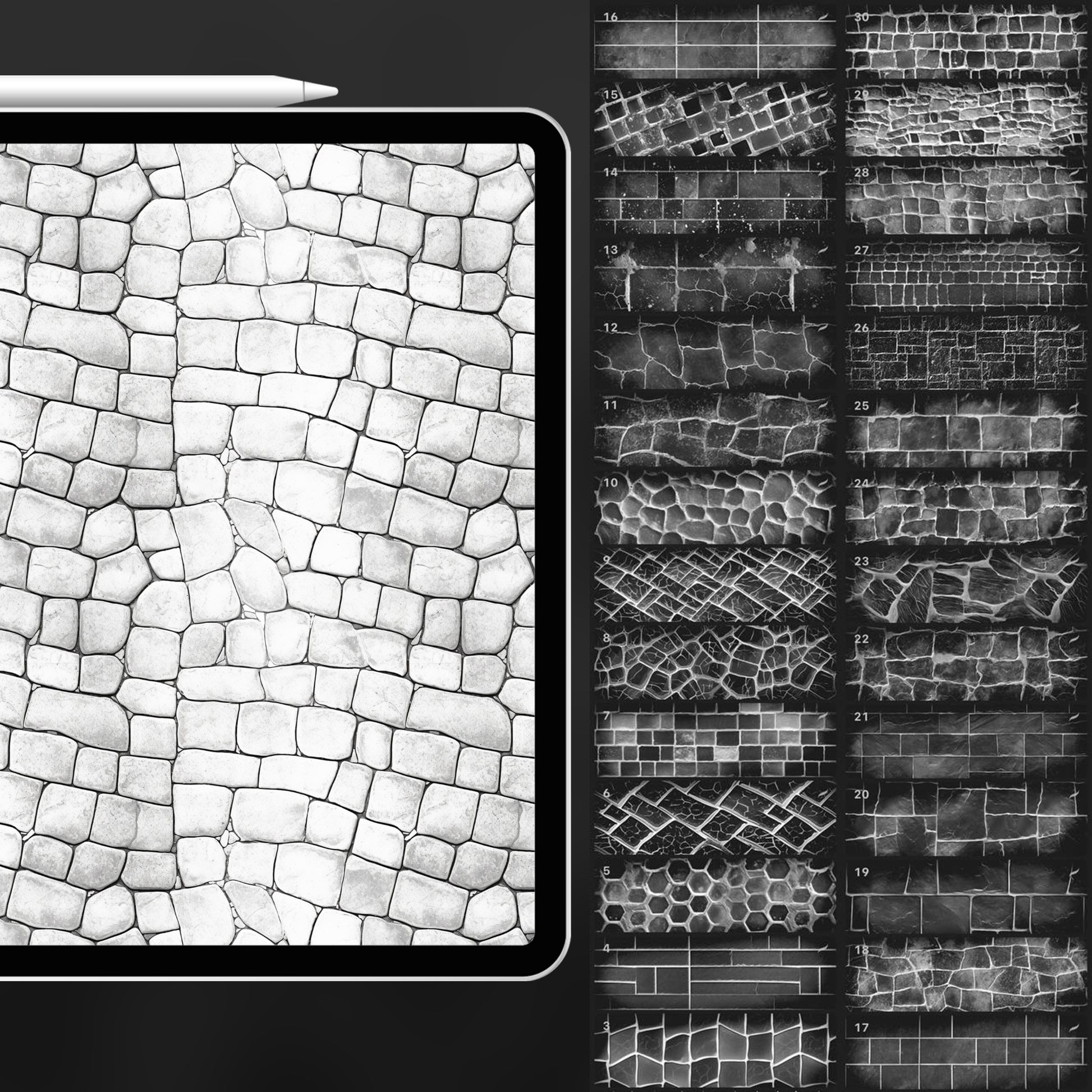 170 Procreate Paving Stone Texture Brushes – ProCreativeBreeze