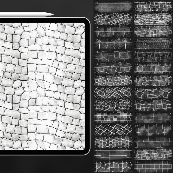 170 Procreate Paving Stone Texture Brushes – ProCreativeBreeze
