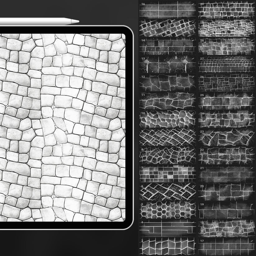 170 Procreate Paving Stone Texture Brushes – ProCreativeBreeze