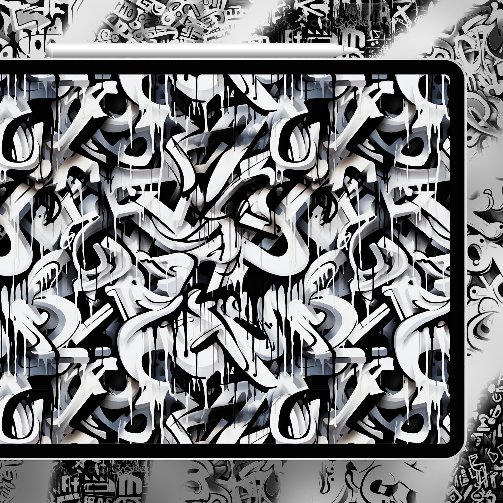 120 Procreate Calligraffiti Textures (Part-1), Procreate Graffiti Brus ...