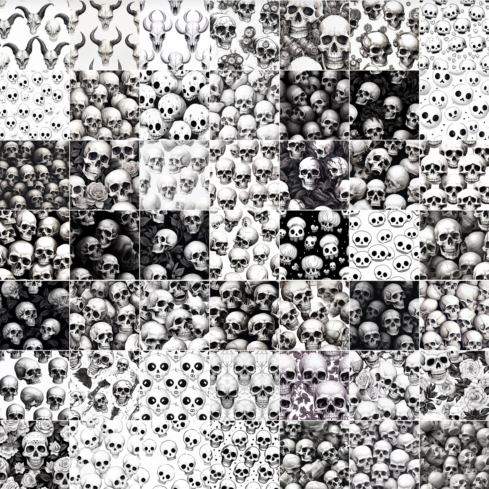 140 Procreate Skull Pattern Brushes – ProCreativeBreeze