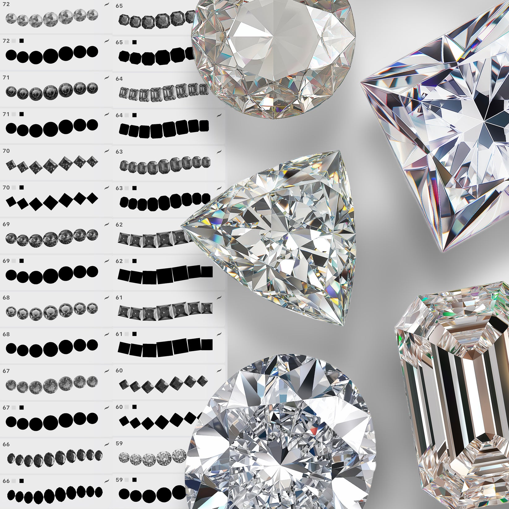 100 Diamonds 2D Brushes for Procreate – ProCreativeBreeze