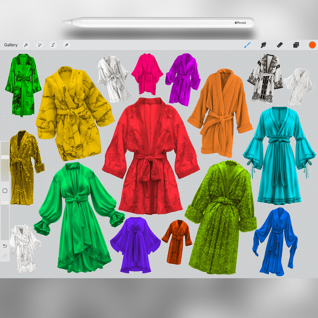 120 Procreate 2D Robes Stamp Brushes – ProCreativeBreeze