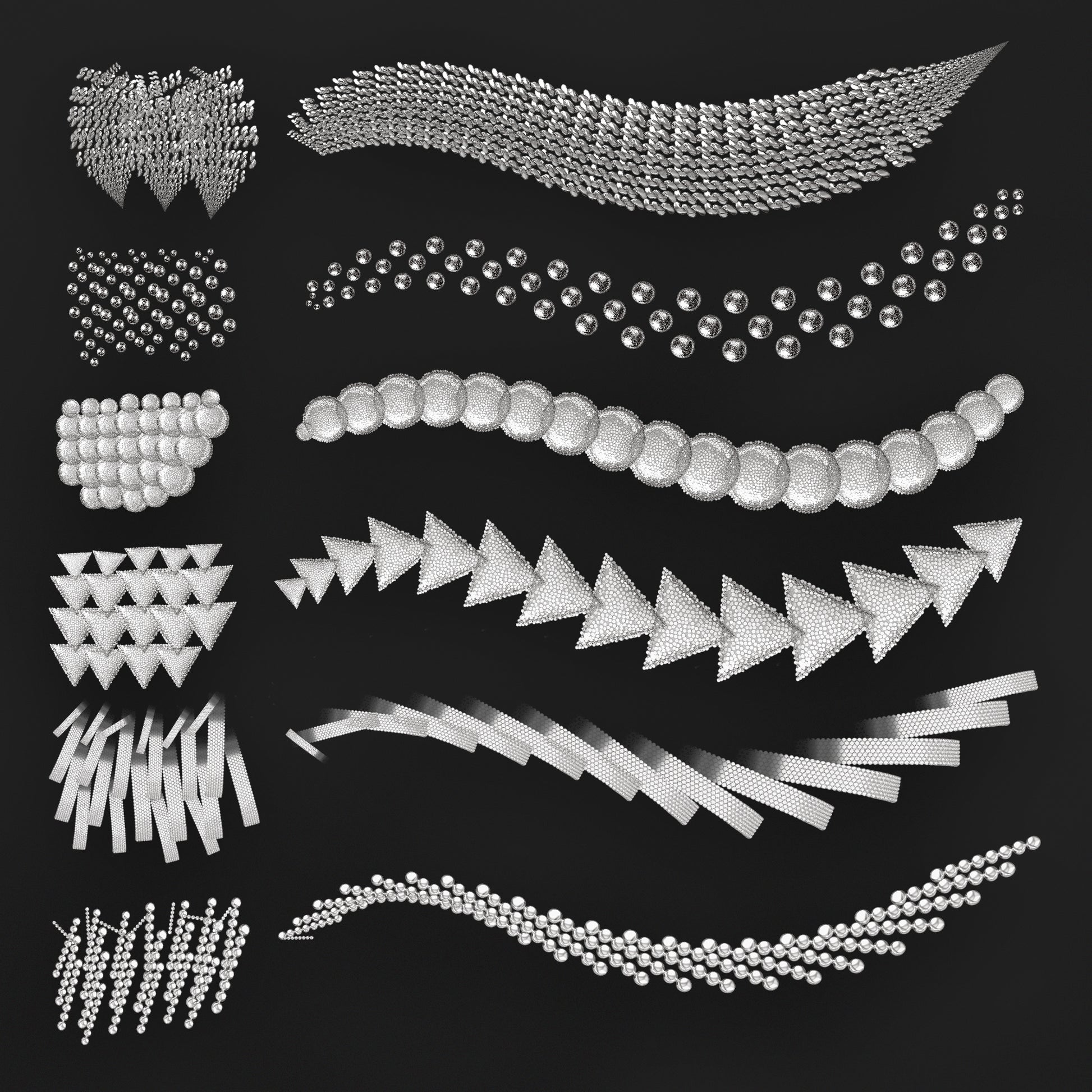 100 Sequins Chain 2D Brushes for Procreate – ProCreativeBreeze