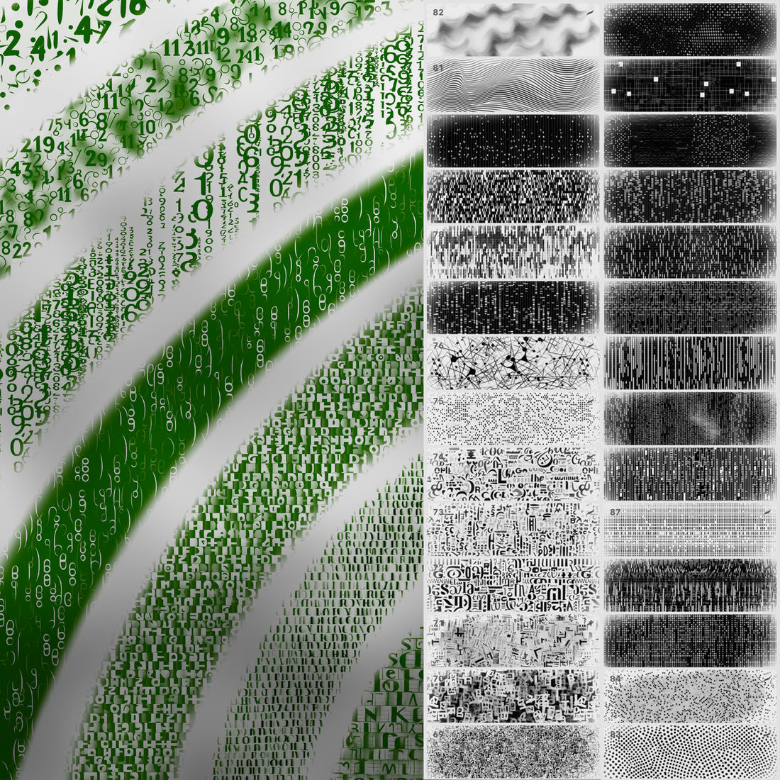 90 Procreate Matrix Textures, Procreate Binary Texture Brushes, Procre ...