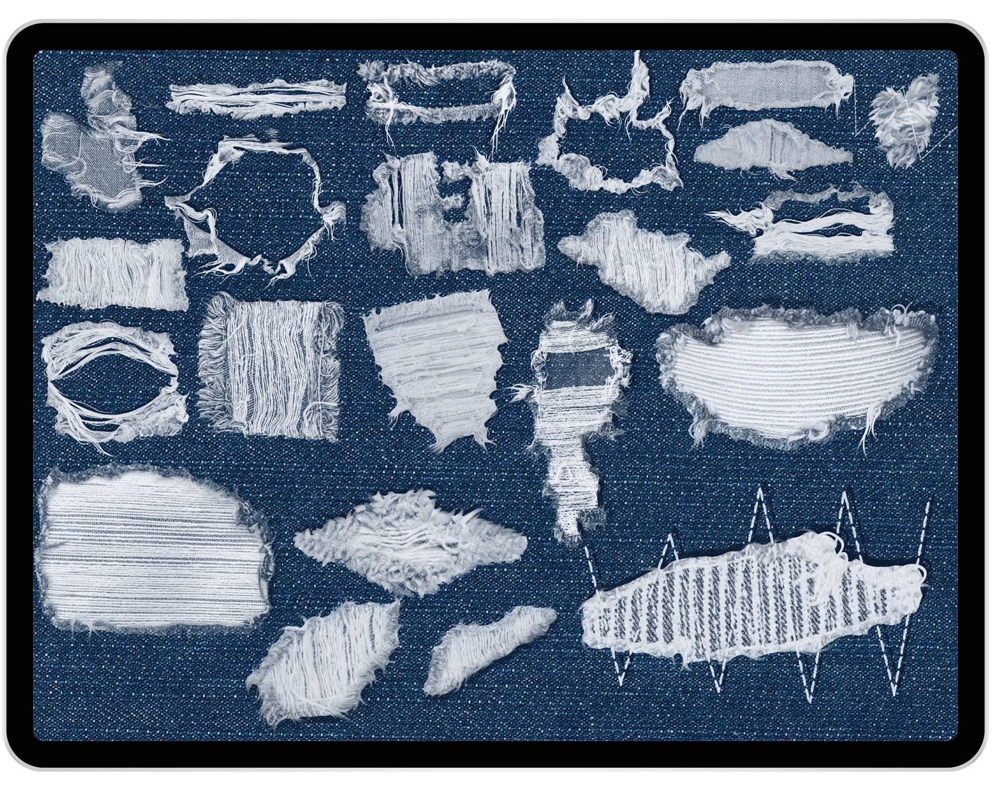 50 Ripped Jeans Brushes for Procreate, Seamless Jeans Textures for Pro ...