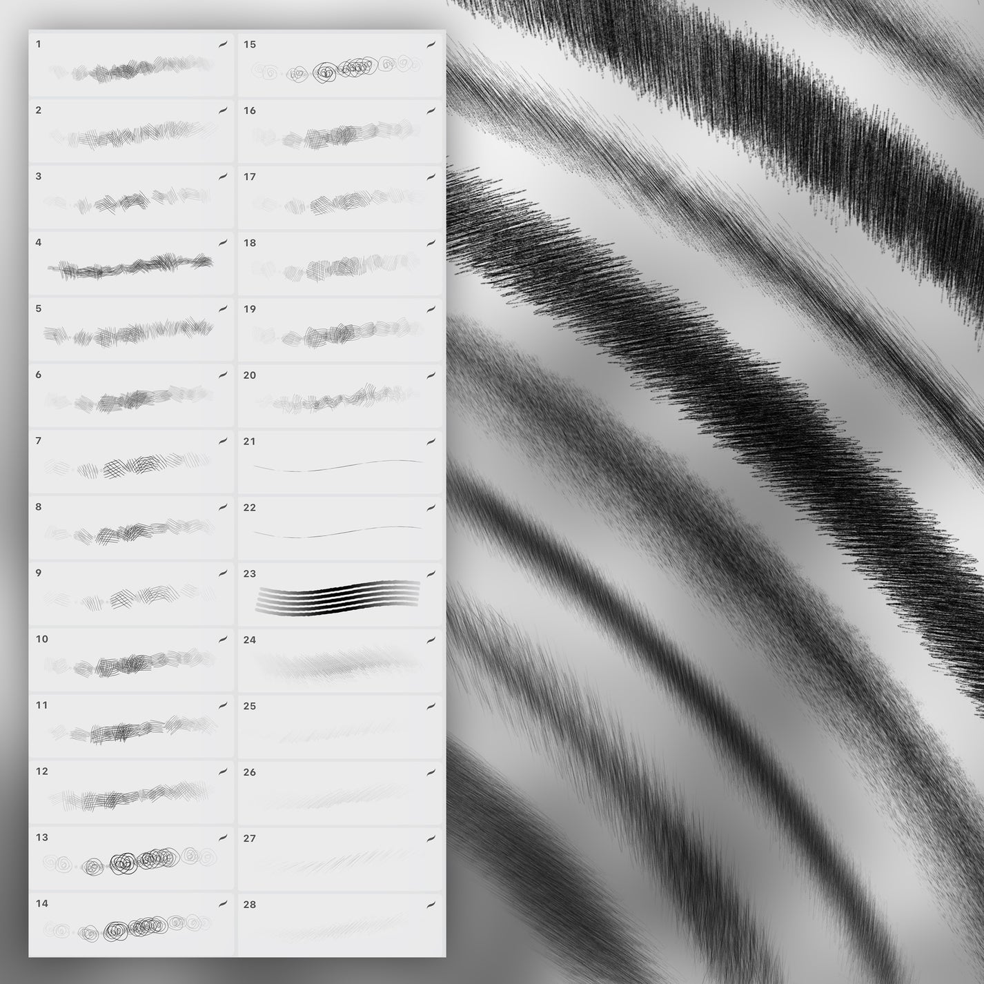 100 Procreate Pencil Drawing Brushes, Procreate Cross Hatch Brushes, P ...