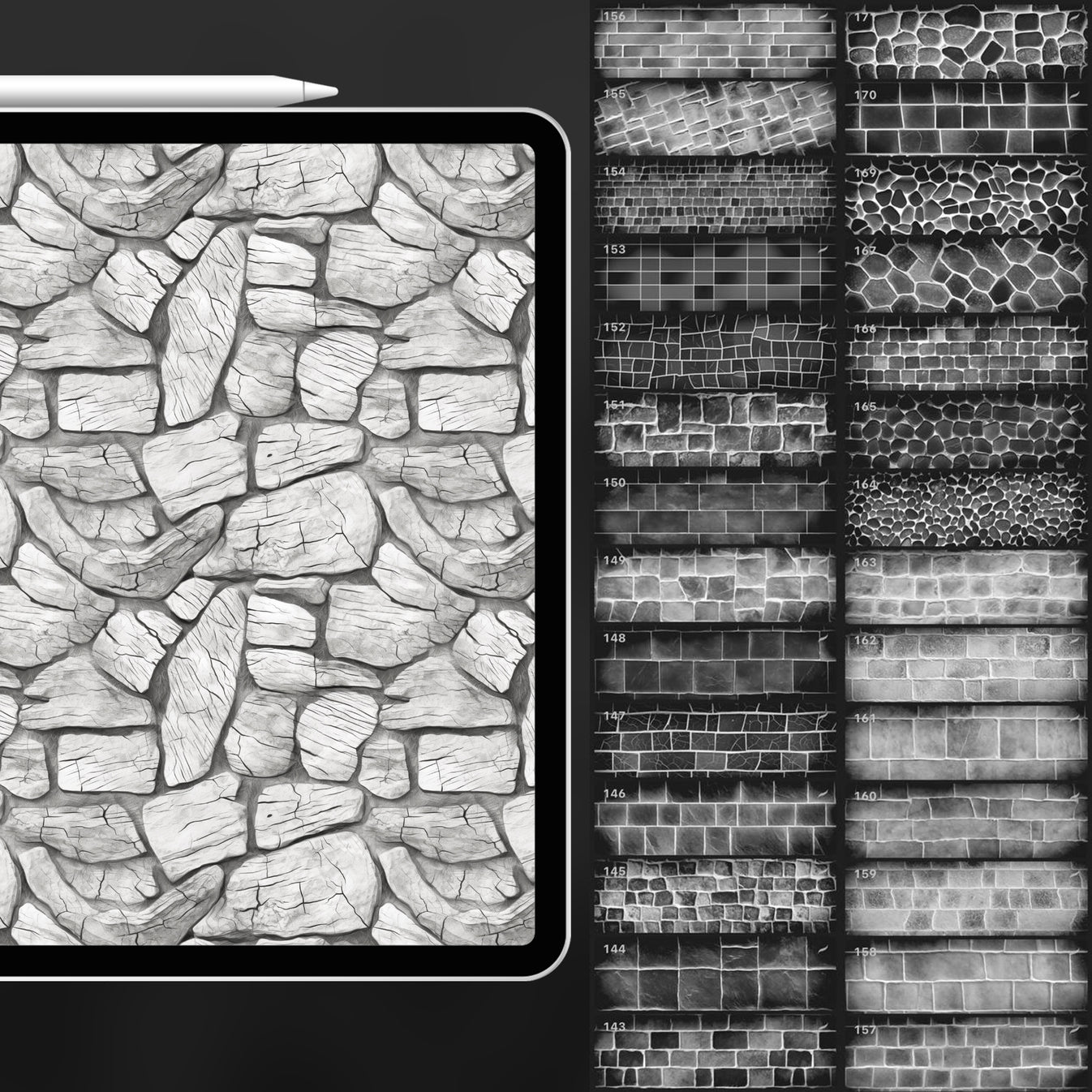170 Procreate Paving Stone Texture Brushes – ProCreativeBreeze