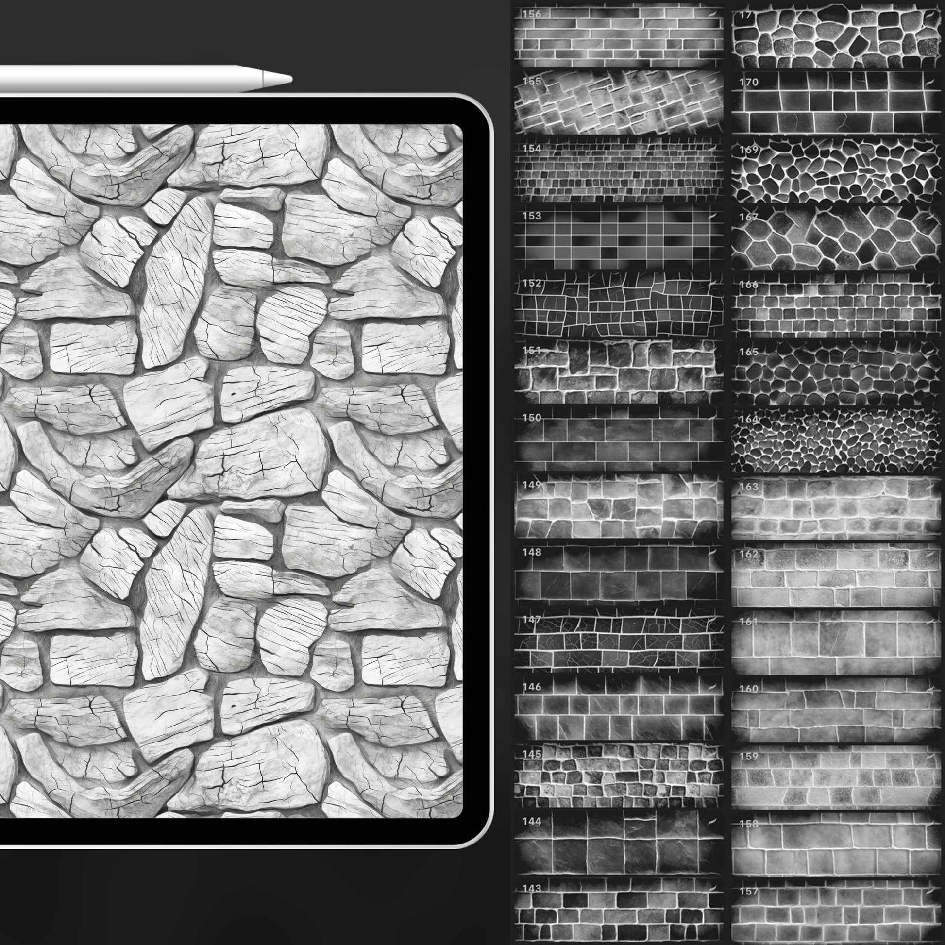 170 Procreate Paving Stone Texture Brushes – ProCreativeBreeze