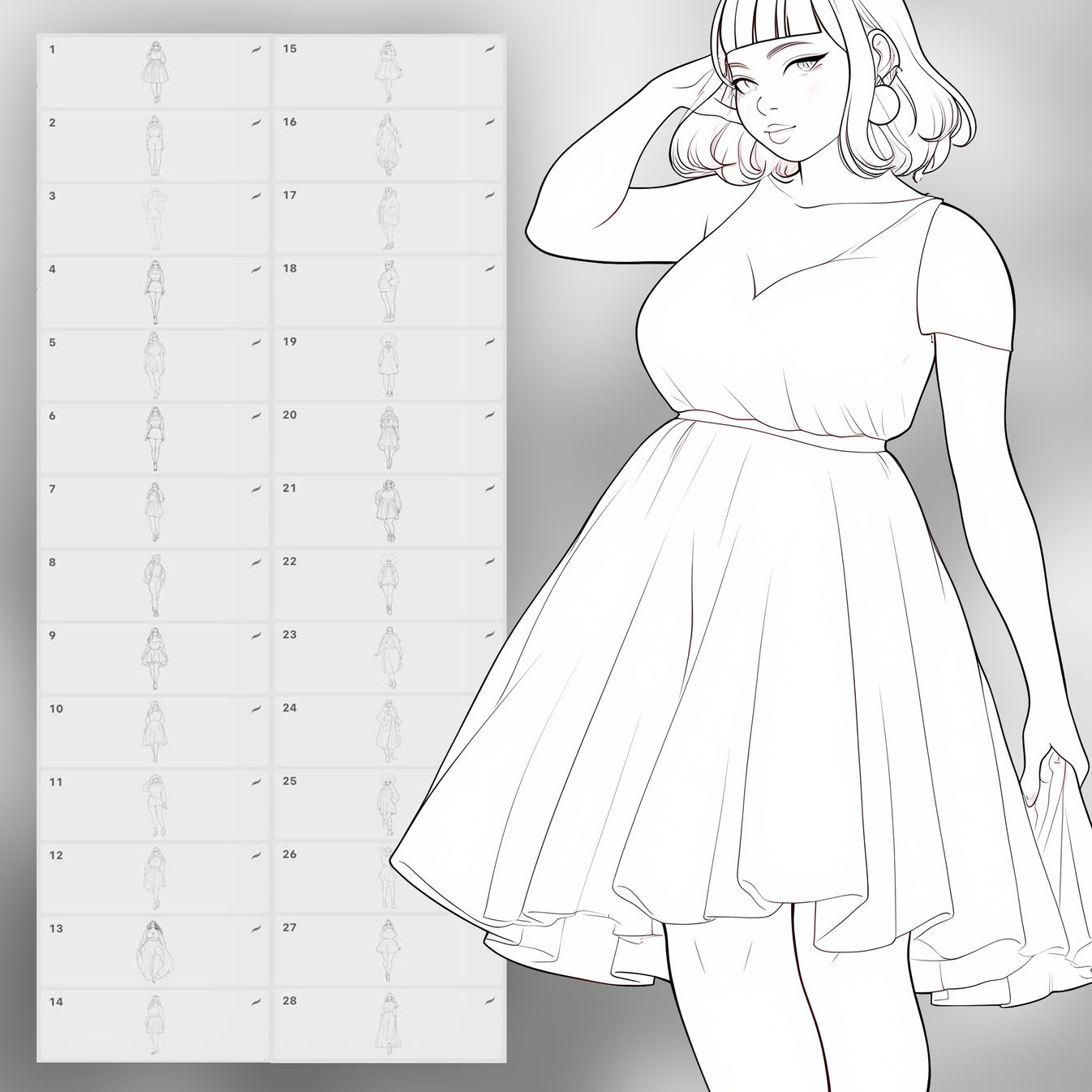 130 Procreate Plus Size Women Stamp Brushes, Procreate Plus Size Body ...