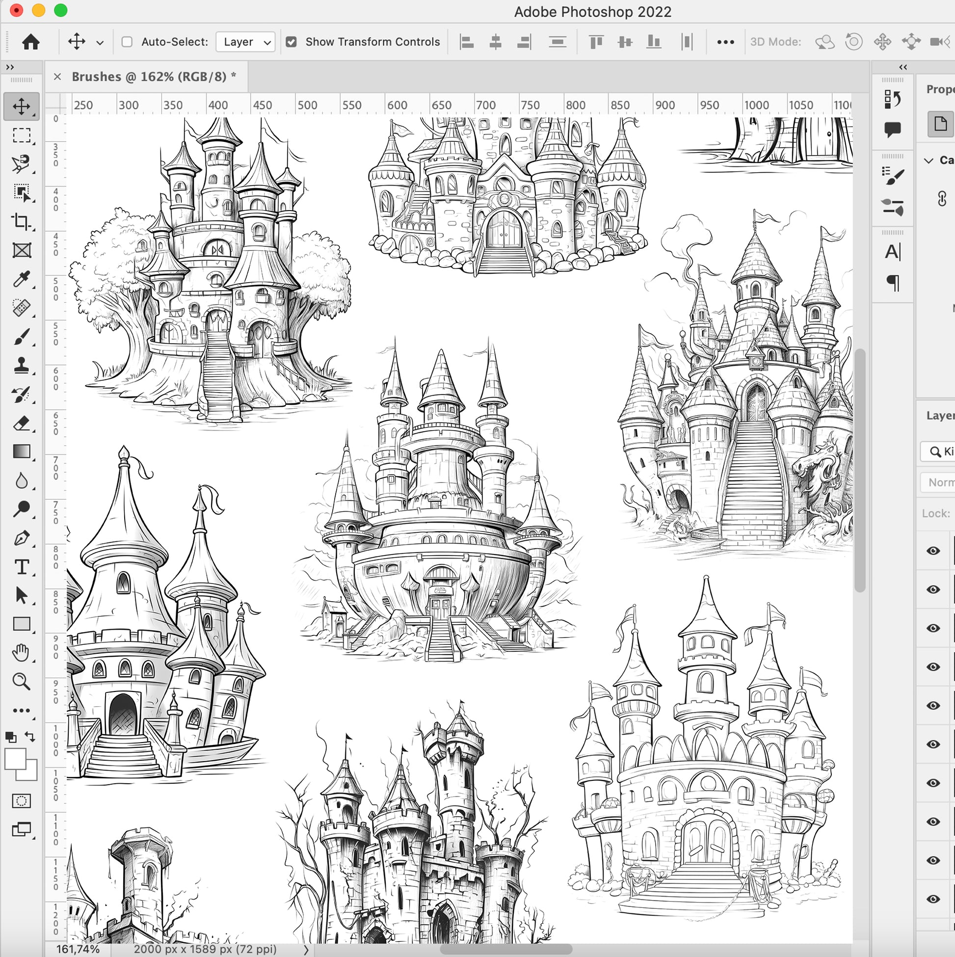 85 Castles Brushes for Procreate and Photoshop – ProCreativeBreeze