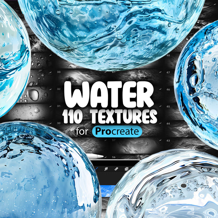 110 Procreate Water Textures, Procreate Seamless Water Brushes, Procre ...