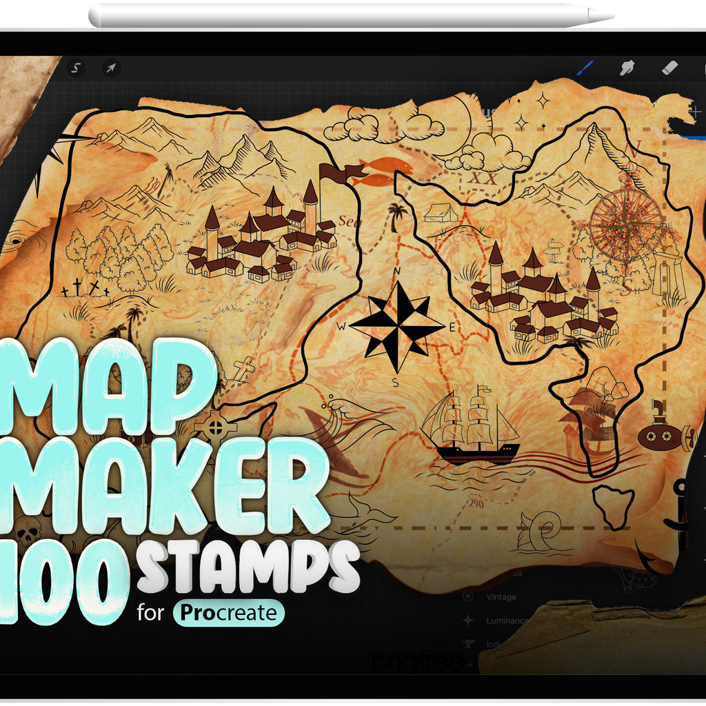 100 Map Icons for Procreate – ProCreativeBreeze