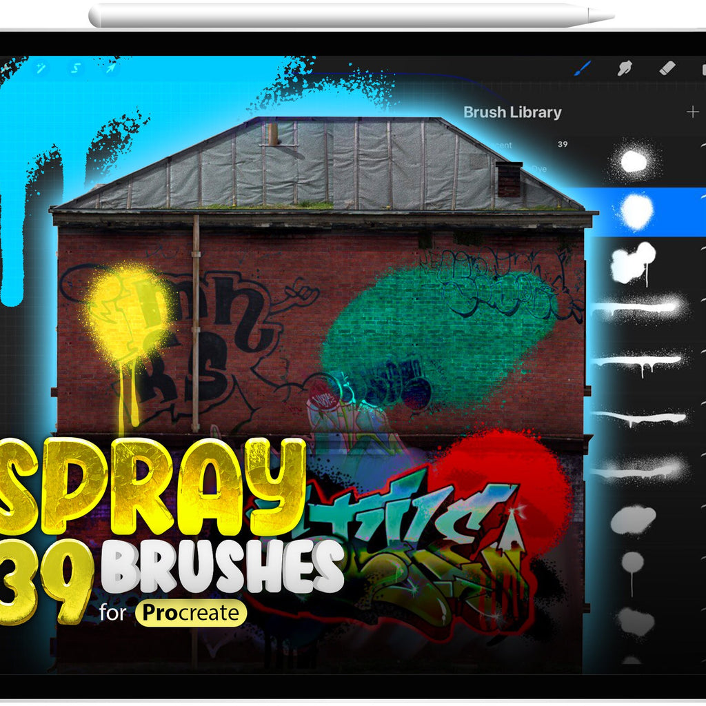 39 Procreate Spray Stamp Brushes, Procreate Graffiti Stamp Brushes, Pr ...
