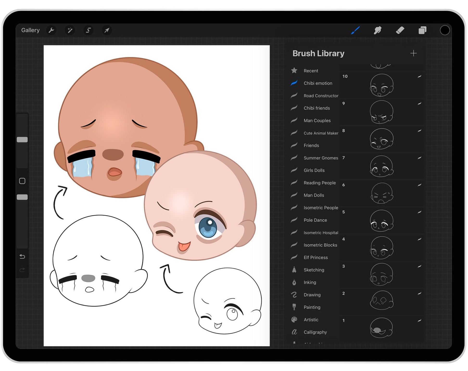 50 Chibi Emotion Brushes for Procreate – ProCreativeBreeze