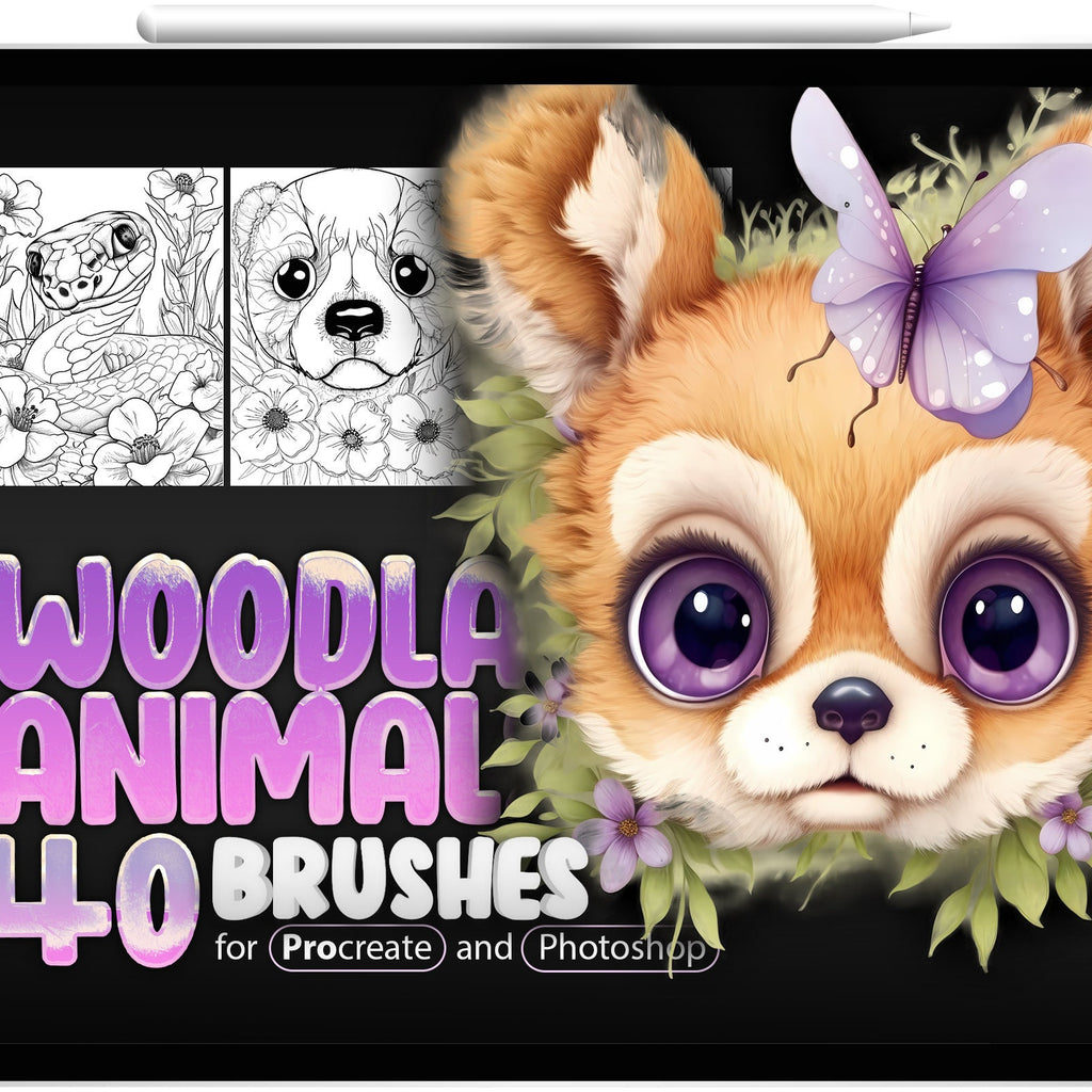 40 Woodland Animals Brushes for Procreate and Photoshop – ProCreativeBreeze