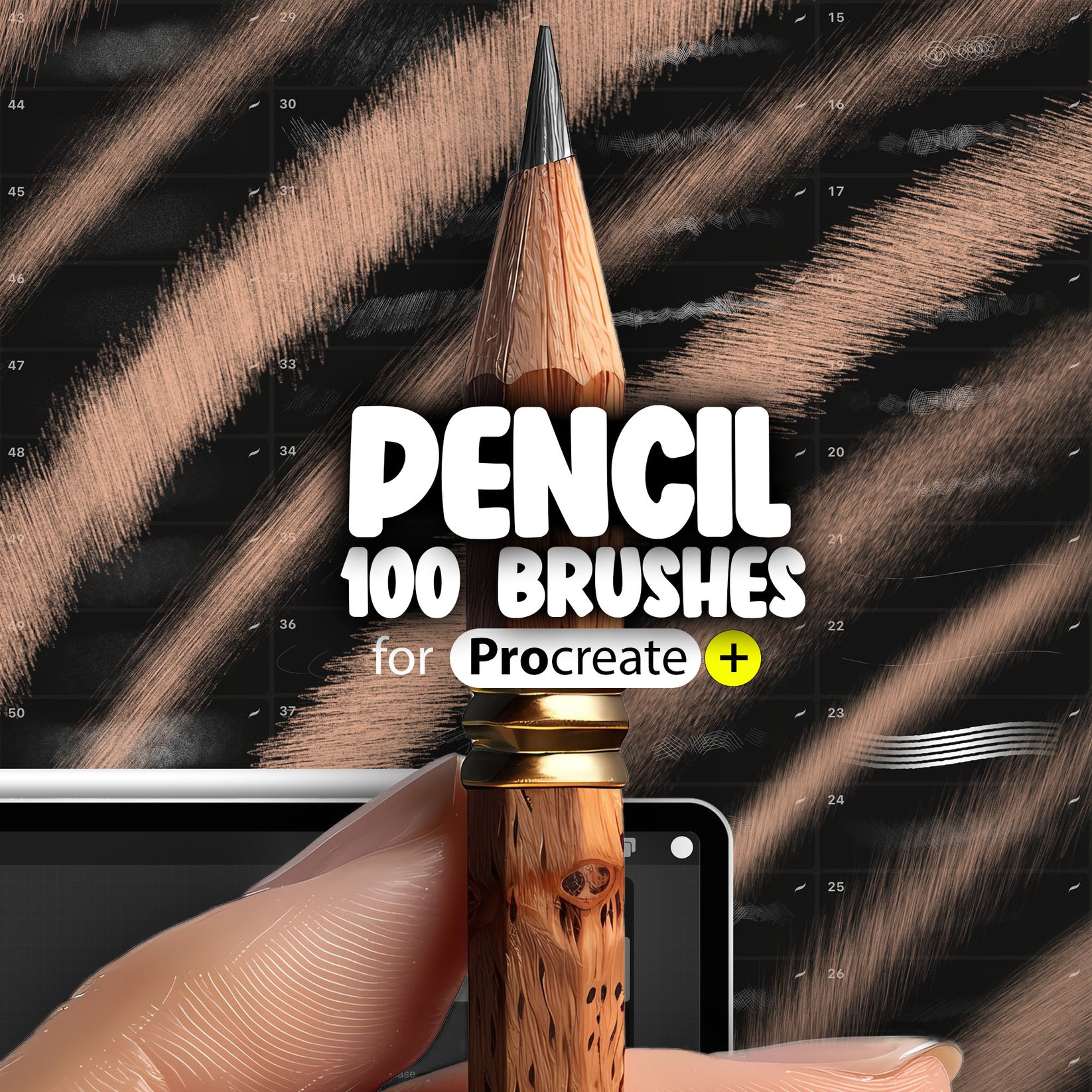 100 Procreate Pencil Drawing Brushes, Procreate Cross Hatch Brushes, P ...