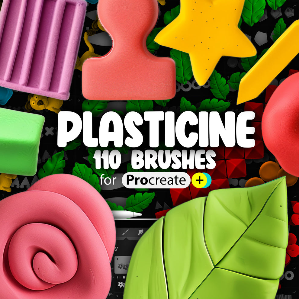 110 Procreate Plasticine Brushes, Procreate Plasticine Shapes Brush, P – ProCreativeBreeze