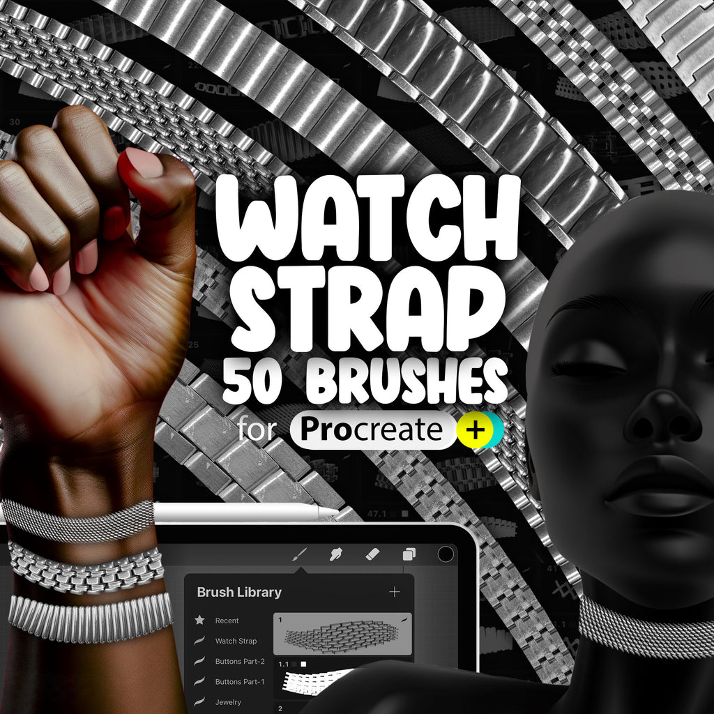 50 Procreate Watch Strap Brushe, Procreate Jewelry Brushes, Procreate ...