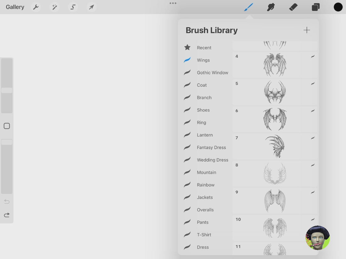 100 Procreate Angel Wings Stamp Brushes, Procreate Dragon Wings Stamp ...